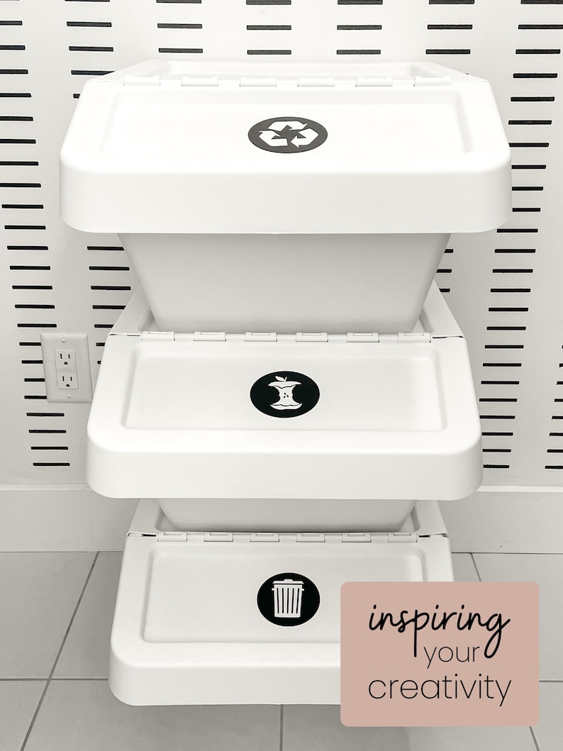 Garbage Bin Symbols • Recycle Sorting SVG Files • Food Scraps Compost ...
