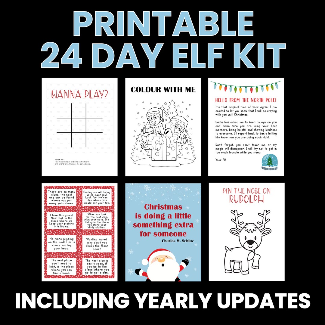 Elf 2024 Kit, DIGITAL DOWNLOAD, December Elf Printable's - Etsy
