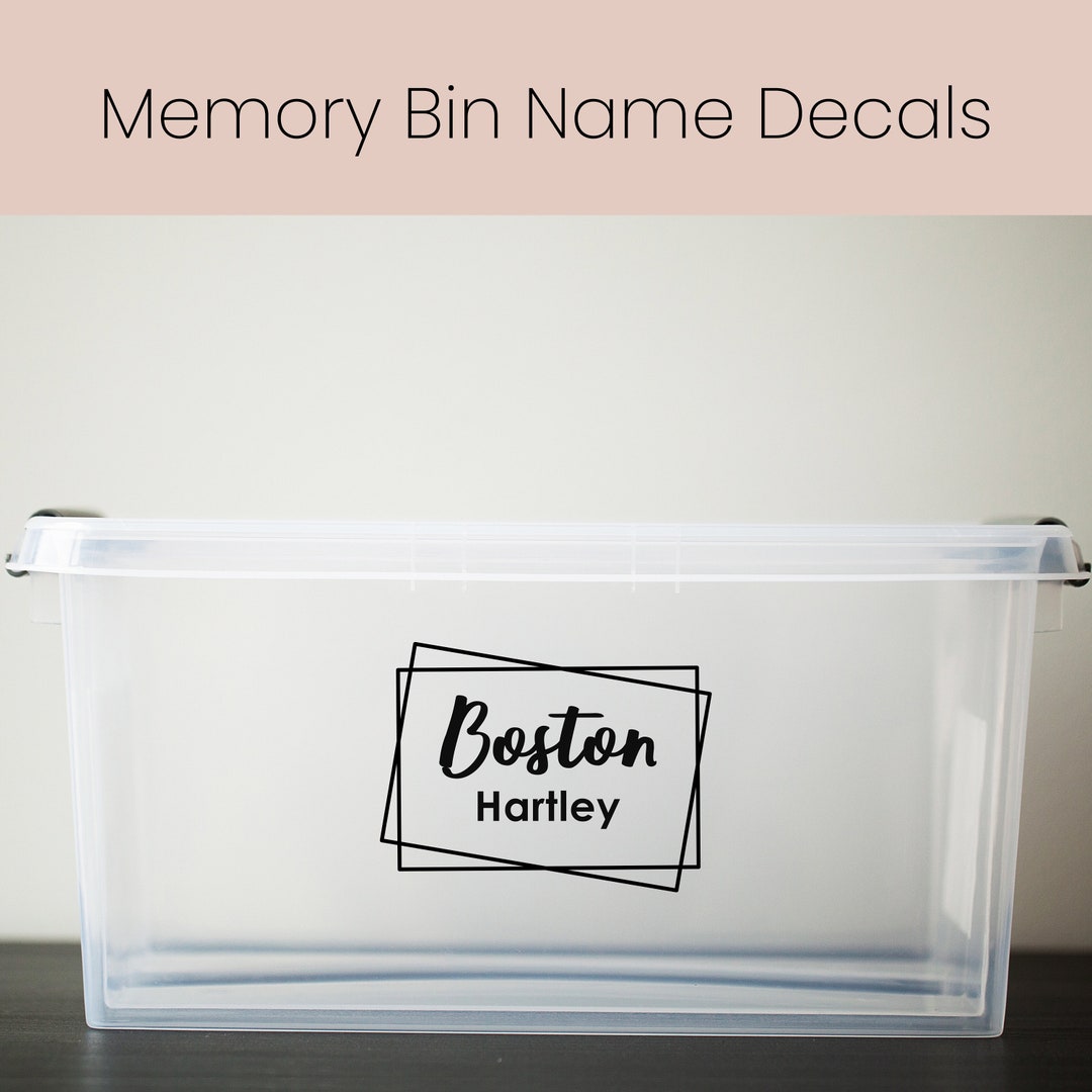 Border Design Memories Bin Labels Kids' School Labels Name Keepsake ...