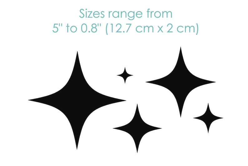 Star Vinyl Decals Sparkle Wall Decals 4 Point Star Vinyl - Etsy