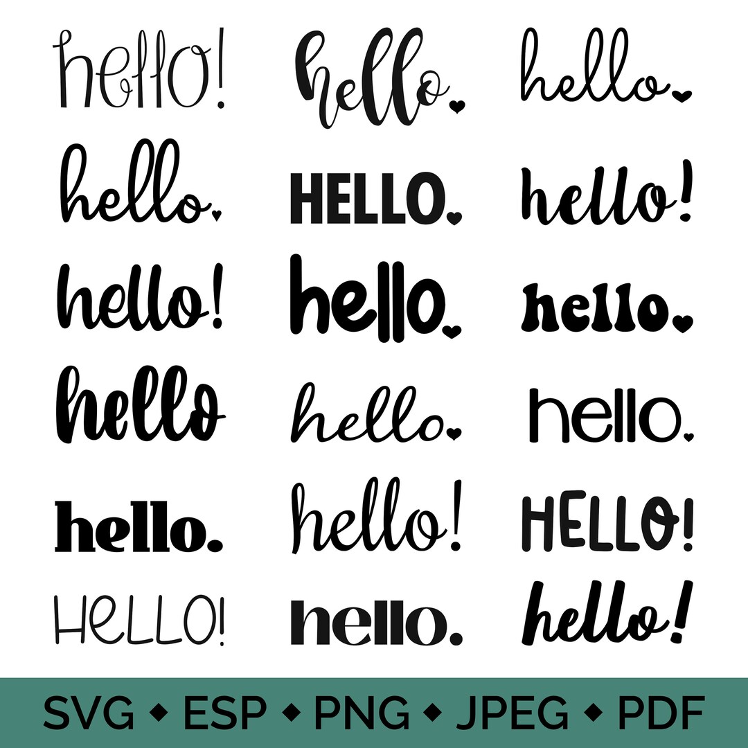 Hello SVG Bundle Hello Cut File SVG File for Cricut Cut Files for ...