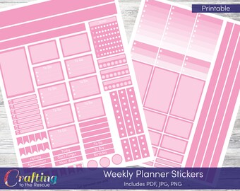Printable Hot Pink Planner Hexagon Stickers for Happy Planner - Etsy