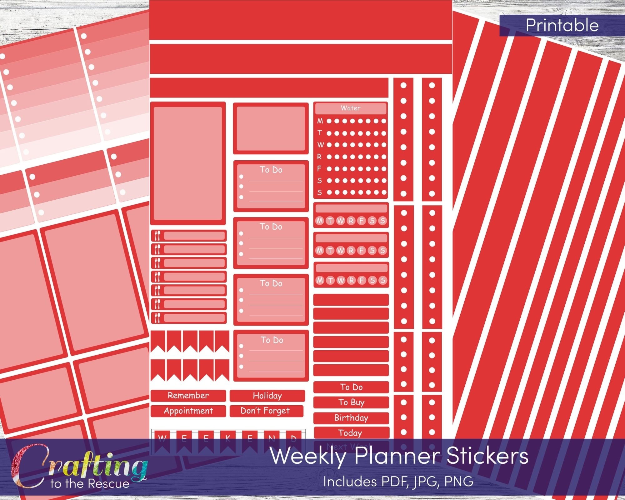 Autumn Red Planner Pegatinas para Planificador Semanal Pegatinas ...