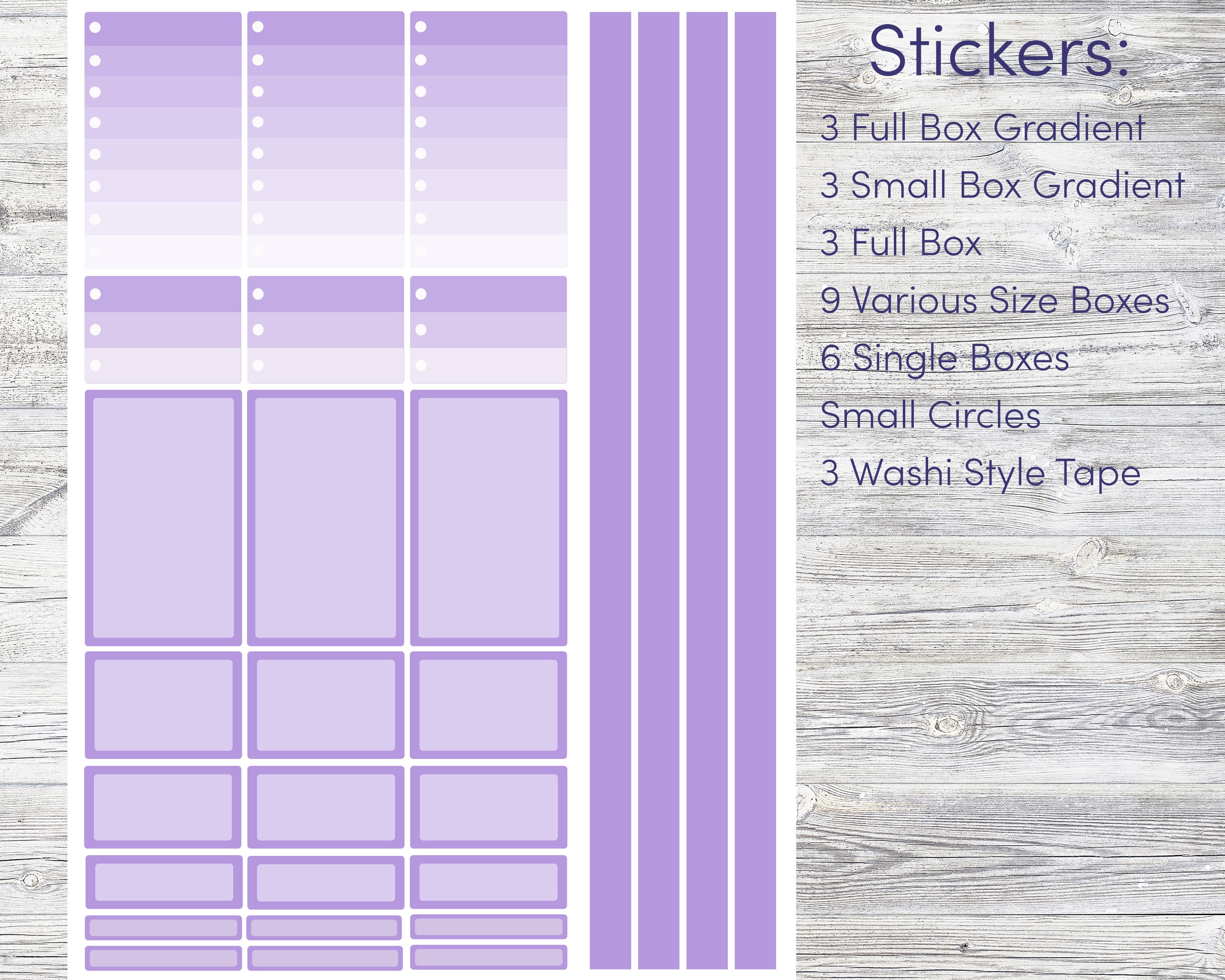 Light Purple Planner Stickers for Weekly Planner Digital Printable ...