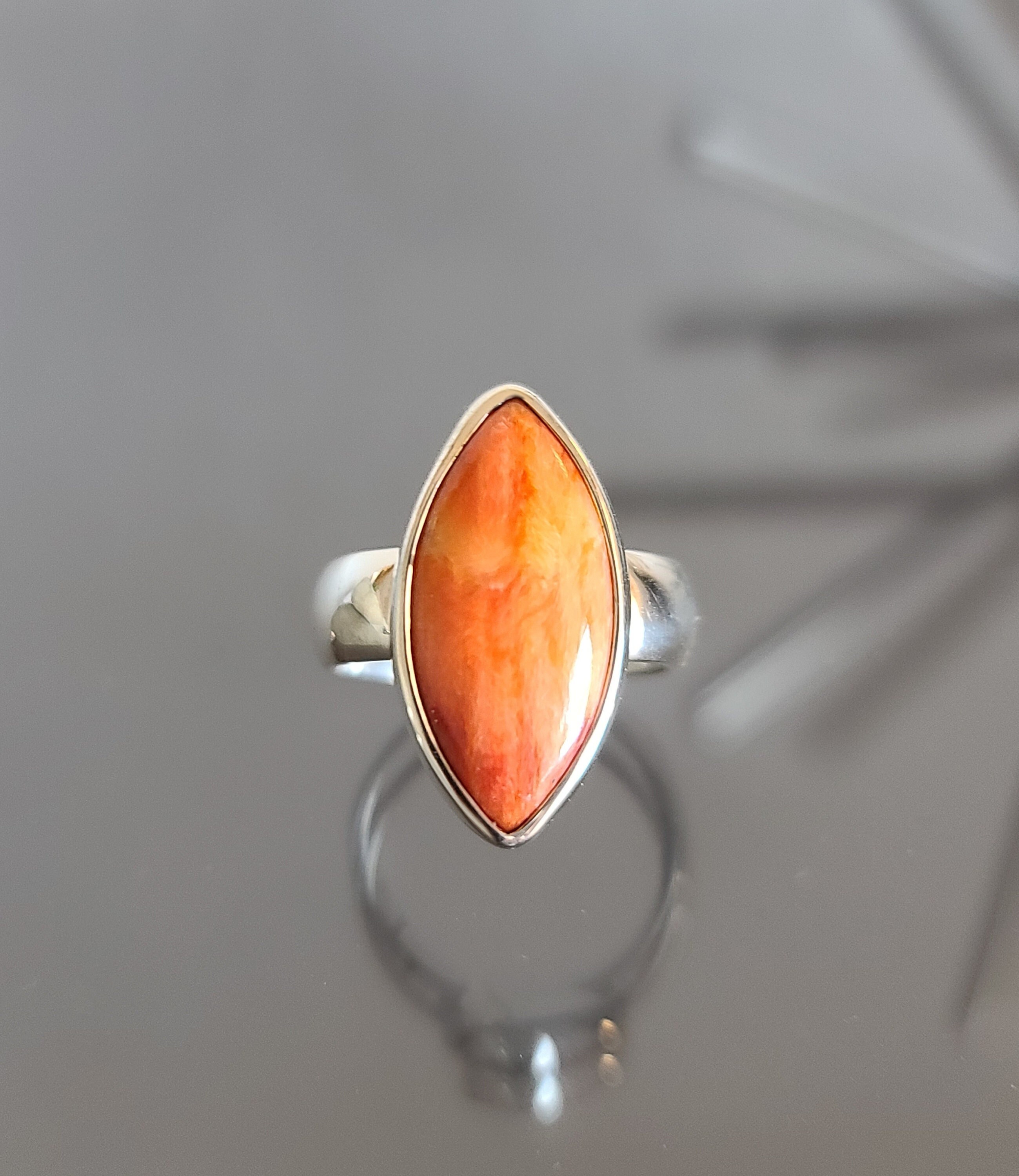 Made to Order, Hand Fabricated Natural Spiny Oyster Ring, Solid ...