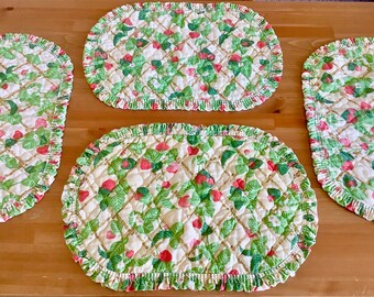 Strawberry Placemats - Etsy