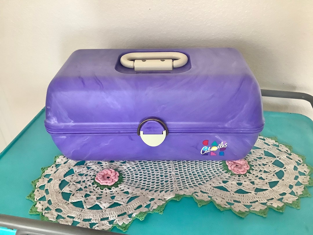 Vintage 80s\90s Caboodles Marbled Purple White Make-up Storage Travel ...