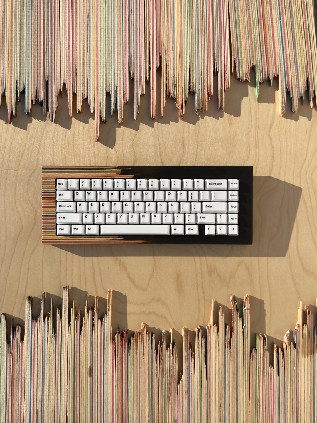 Mechanical Keyboard Made From Broken Skateboards and Black Epoxy - Etsy