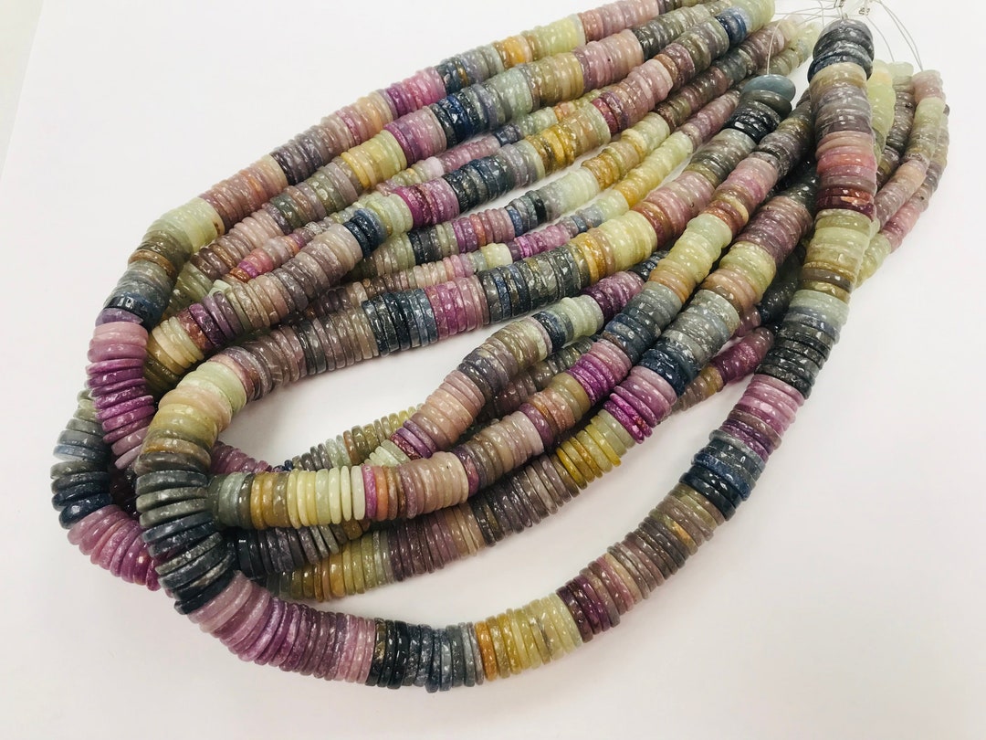 Multi-color Real Sapphire Disk Shape Breads 16" Strand 10mm-11mm - Etsy