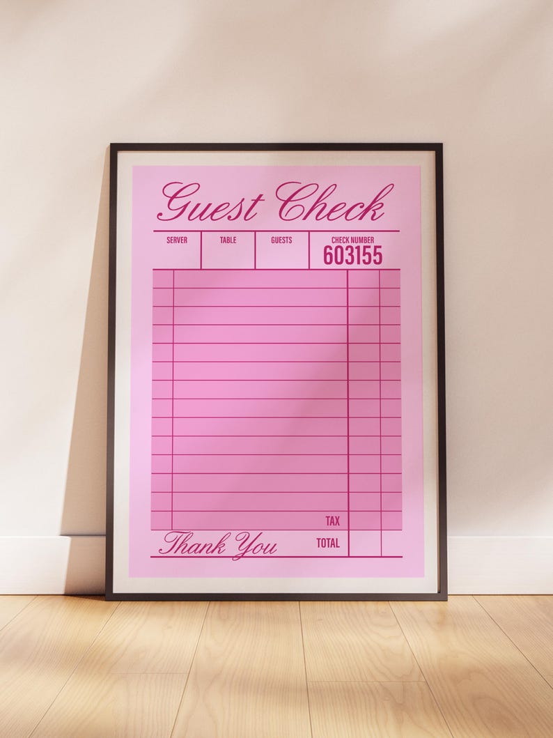 Blank Guest Check Printable | Vintage Ephemera, Scrapbook Paper ...