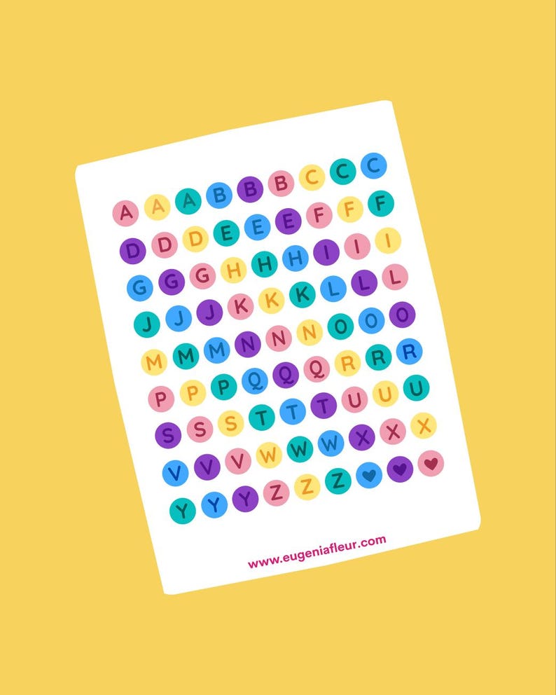 Letter Beads || Planner & Journal Stickers - Etsy