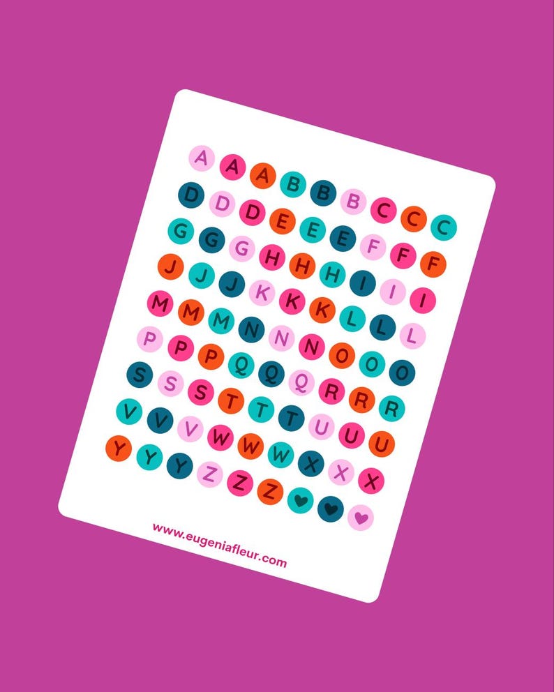 Letter Beads || Planner & Journal Stickers - Etsy