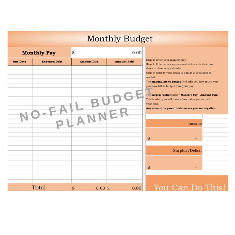 Bi weekly Monthly Budget Planner For MAC Bill Tracker Etsy