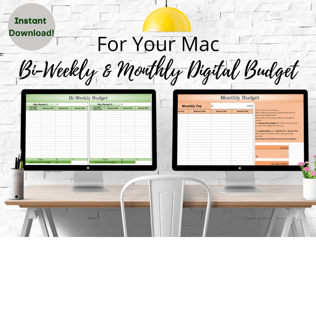 Bi-weekly & Monthly Budget Planner for MAC, Bill Tracker, Budget ...