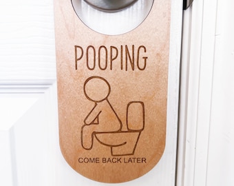Pooping Door Hanger - Etsy