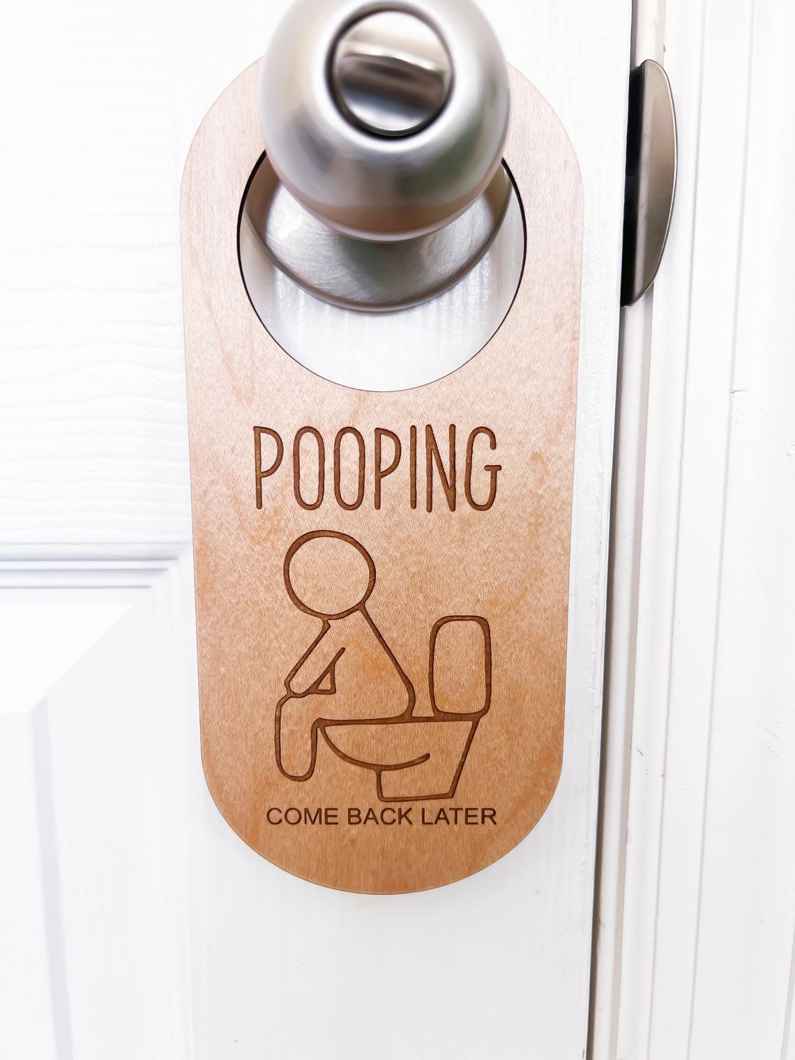 Pooping Door Tag, Pooping Come Back Later Do Not Disturb Door Hanger ...