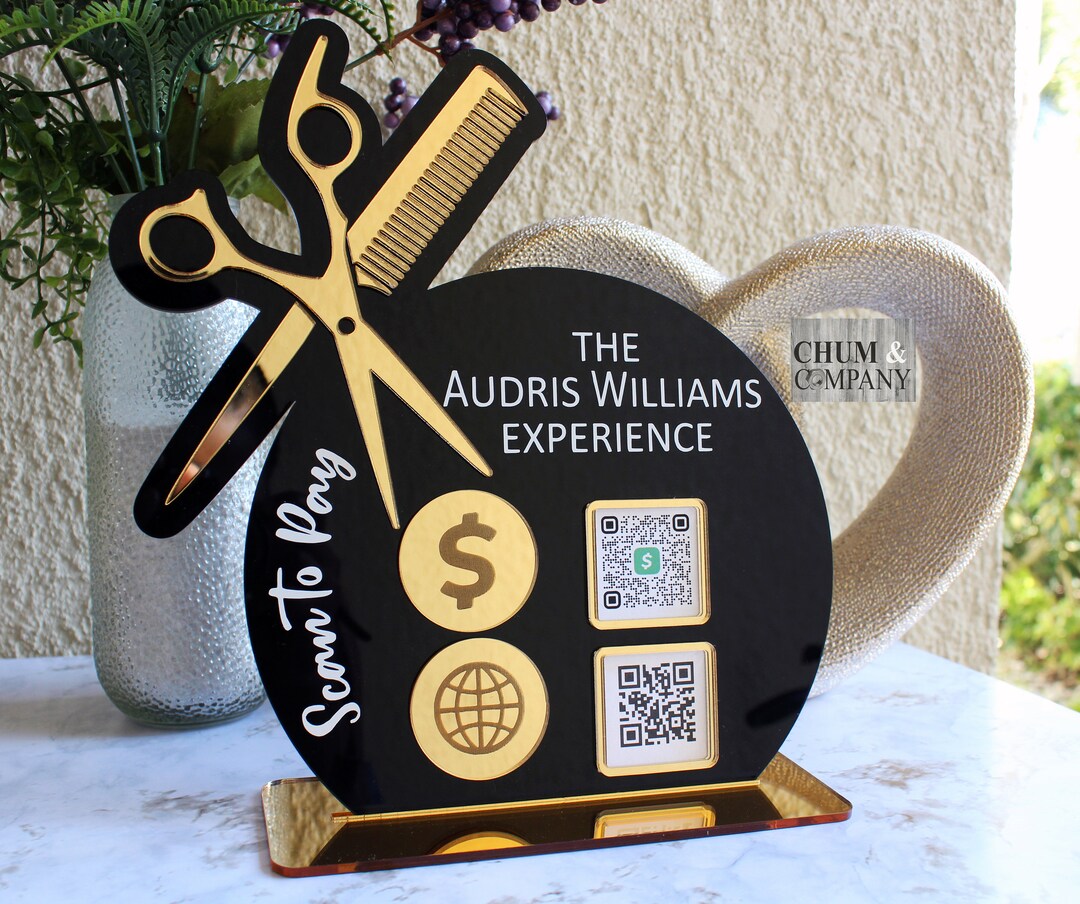 Custom Scan to Pay Sign, Hair Stylist QR Code Sign, Boutique Sign ...