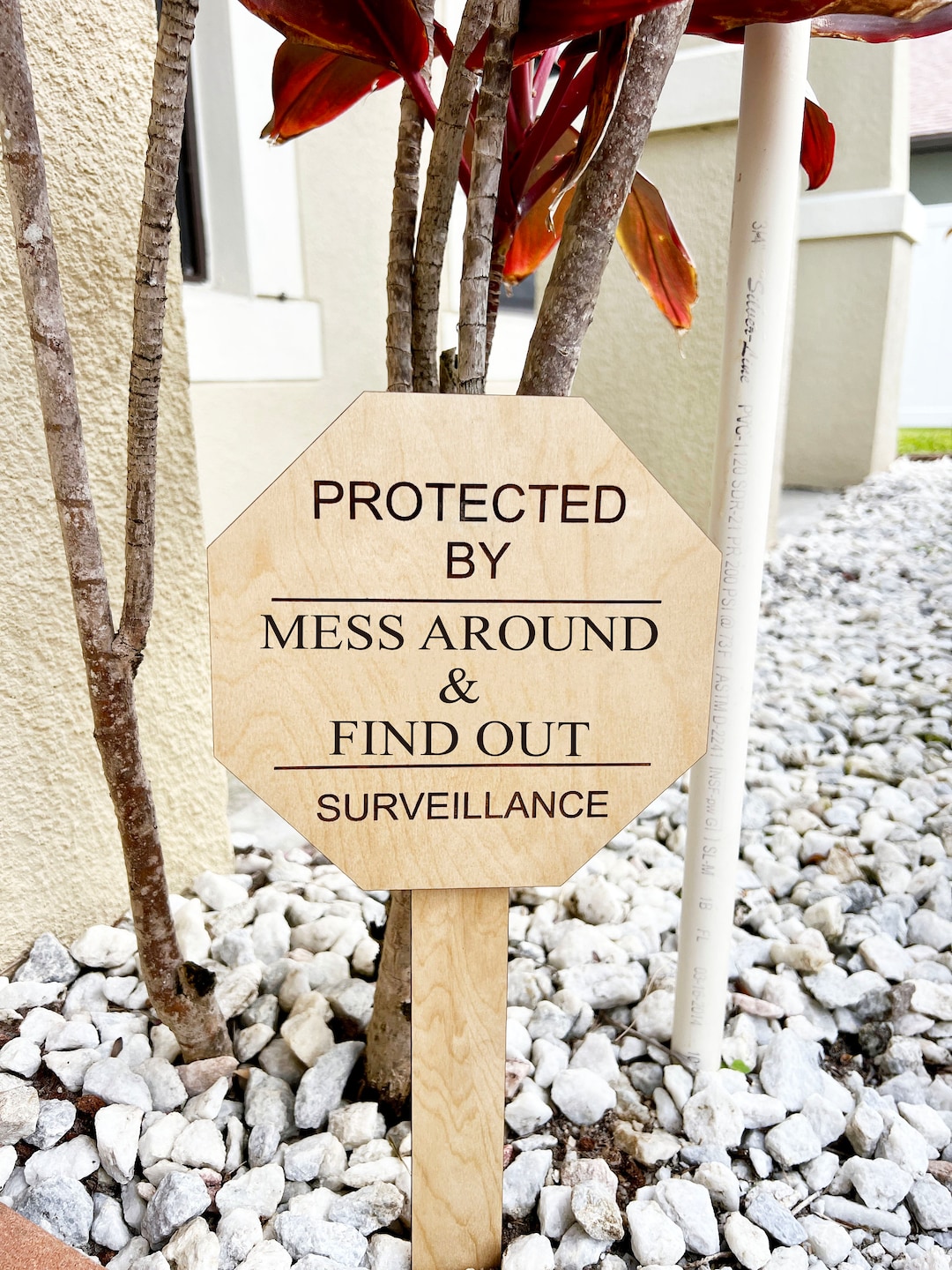 Security Sign, Protected by Mess Around and Find Out Sign, Laser ...