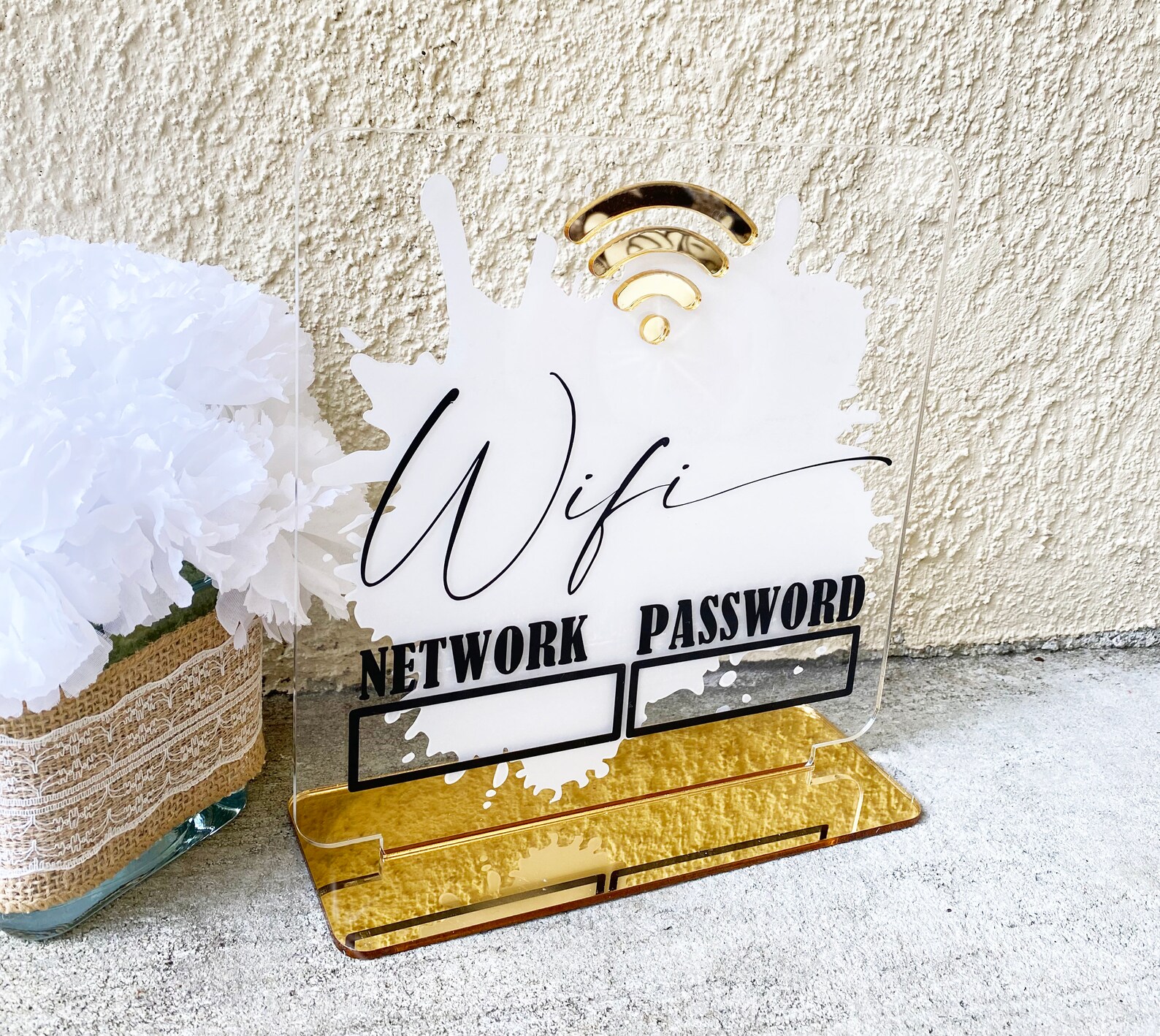 Custom Wifi Sign With Stand Wifi Password Sign Editable Wifi - Etsy