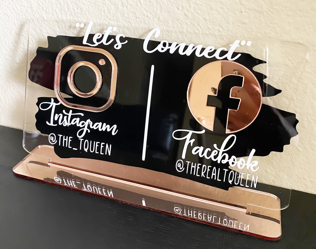 Double Business Social Media Sign, Wedding Sign, Salon Sign, Beauty ...