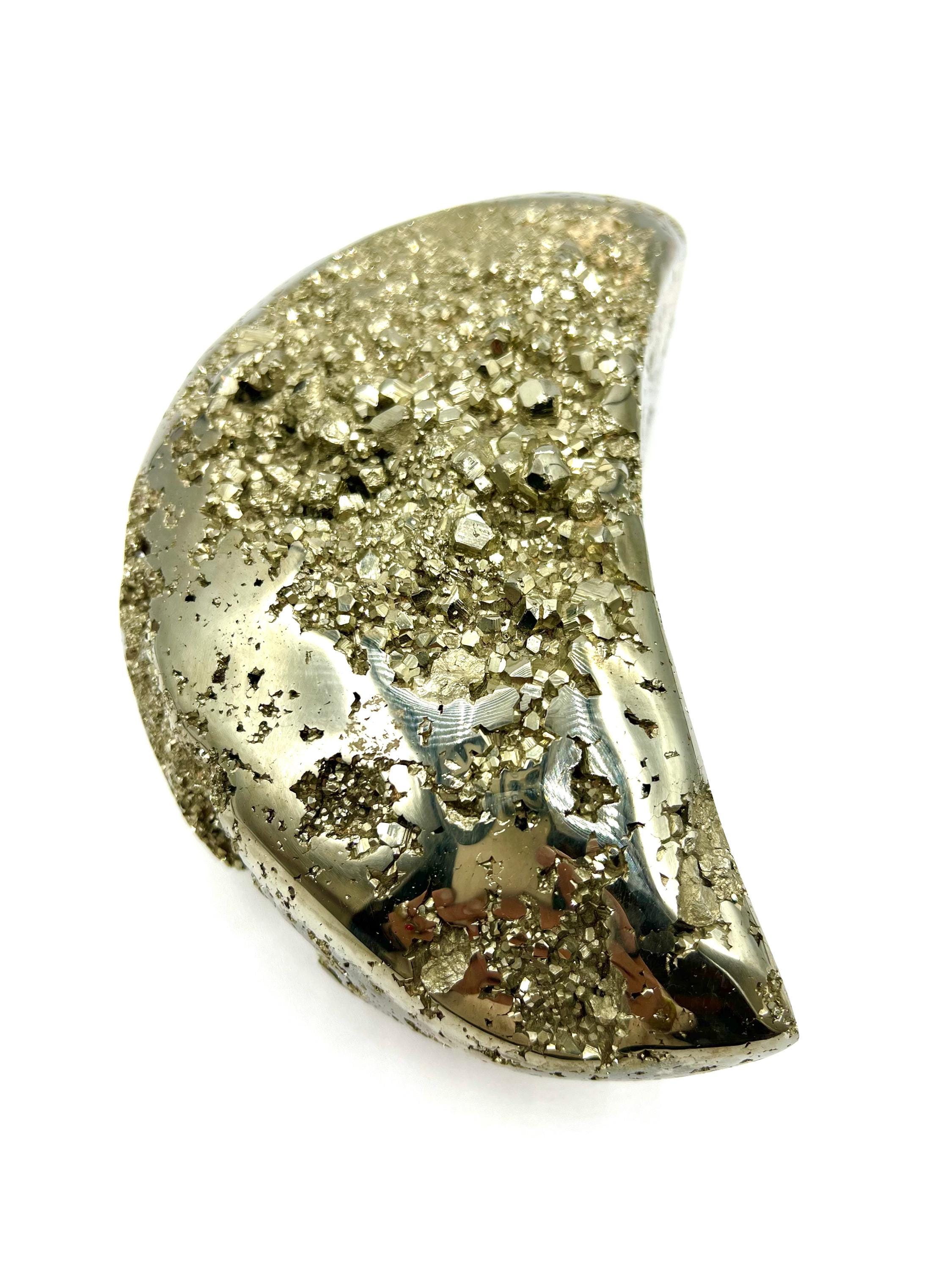 Pyrite Large Moon Shape Crystal Table Top Prosperity Gift 7" Long - Etsy