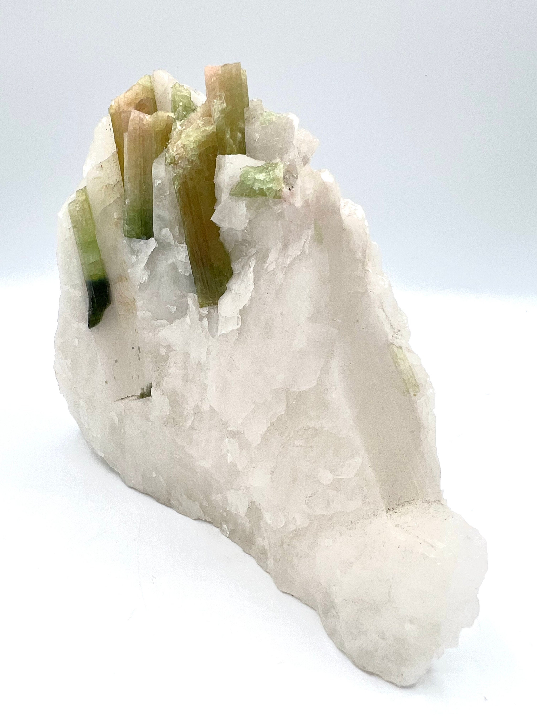Raw Natural Watermelon Tourmaline Matrix on Quartz Stone Rough Healing ...