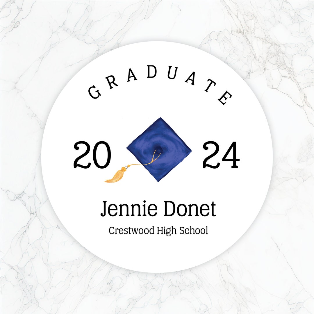 Graduate Class of 2024 Personalized Sticker, Graduation Stickers ...