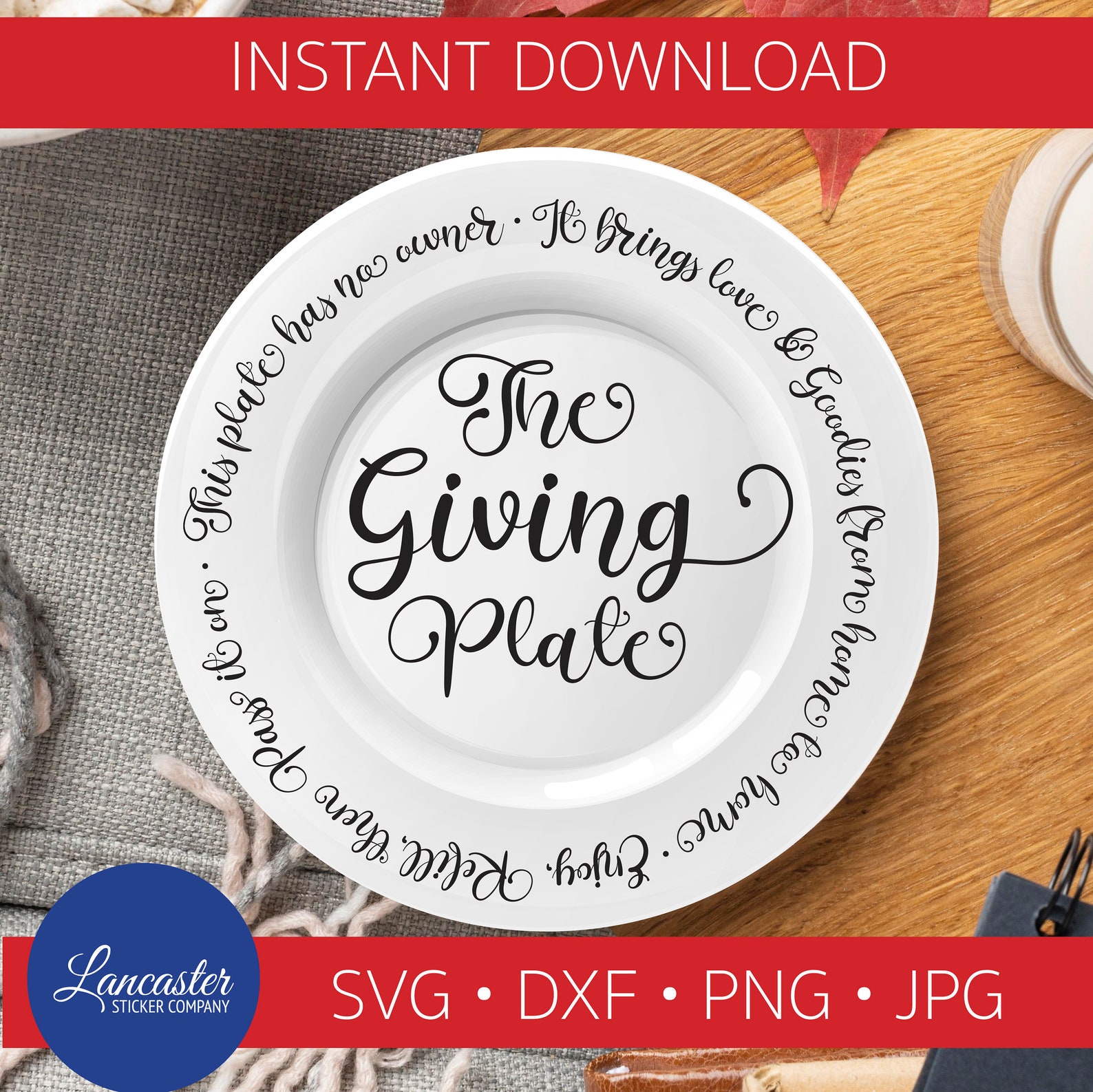 The Giving Plate SVG FILE, Cricut Svg Files, Decal and Vinyl - Etsy