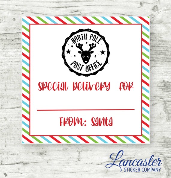 Christmas Special Delivery Square Labels Merry Christmas - Etsy