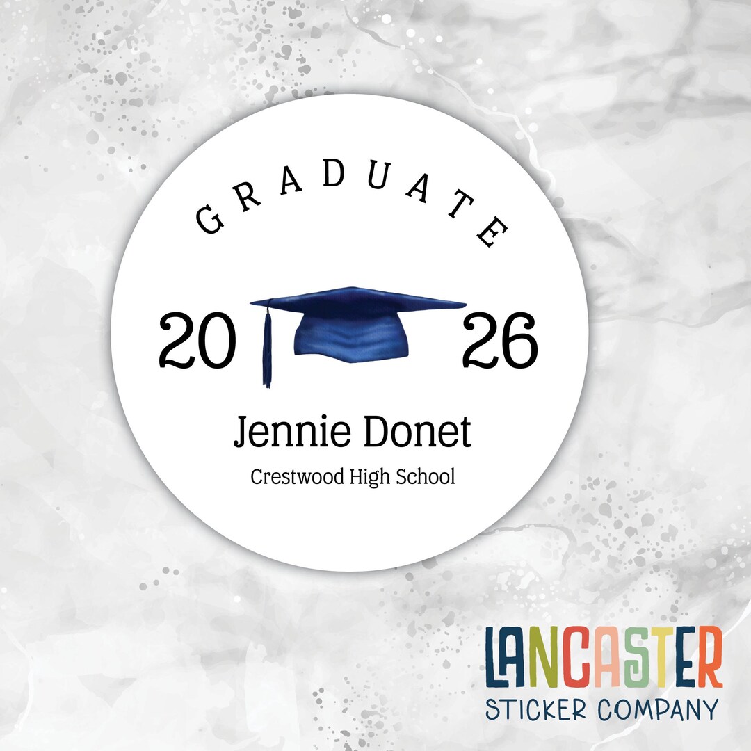 Graduate Class of 2026 Personalized Sticker, Graduation Stickers ...