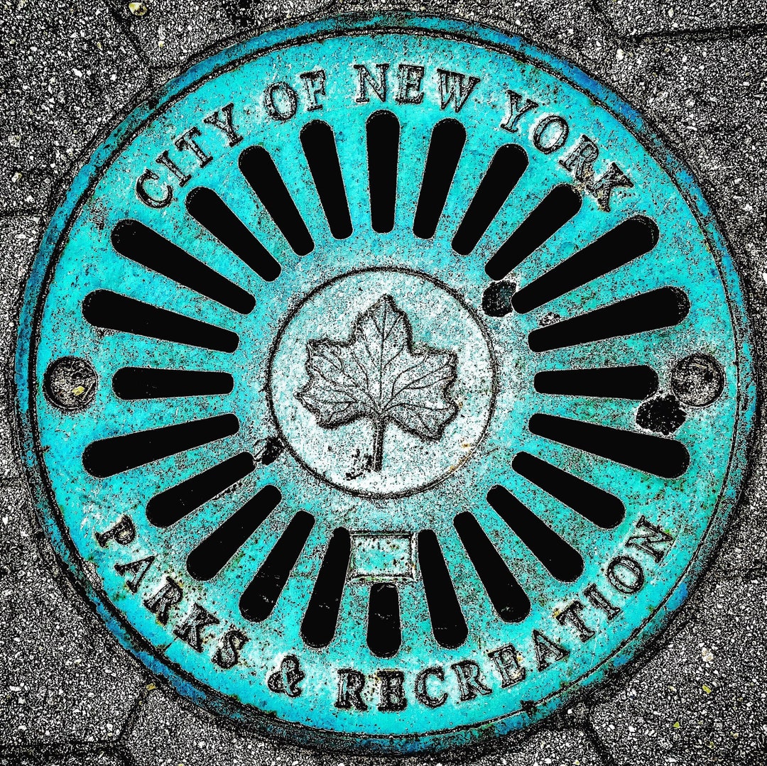 Metal Print of NYC Manhole (NYC Parks and Recreation, Turquoise) - Etsy