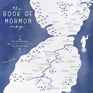 DIGITAL DOWNLOAD the Book of Mormon Map blue LDS Primary | Etsy