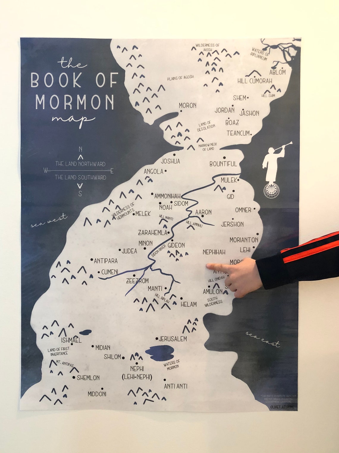 DIGITAL DOWNLOAD the Book of Mormon Map blue LDS Primary | Etsy