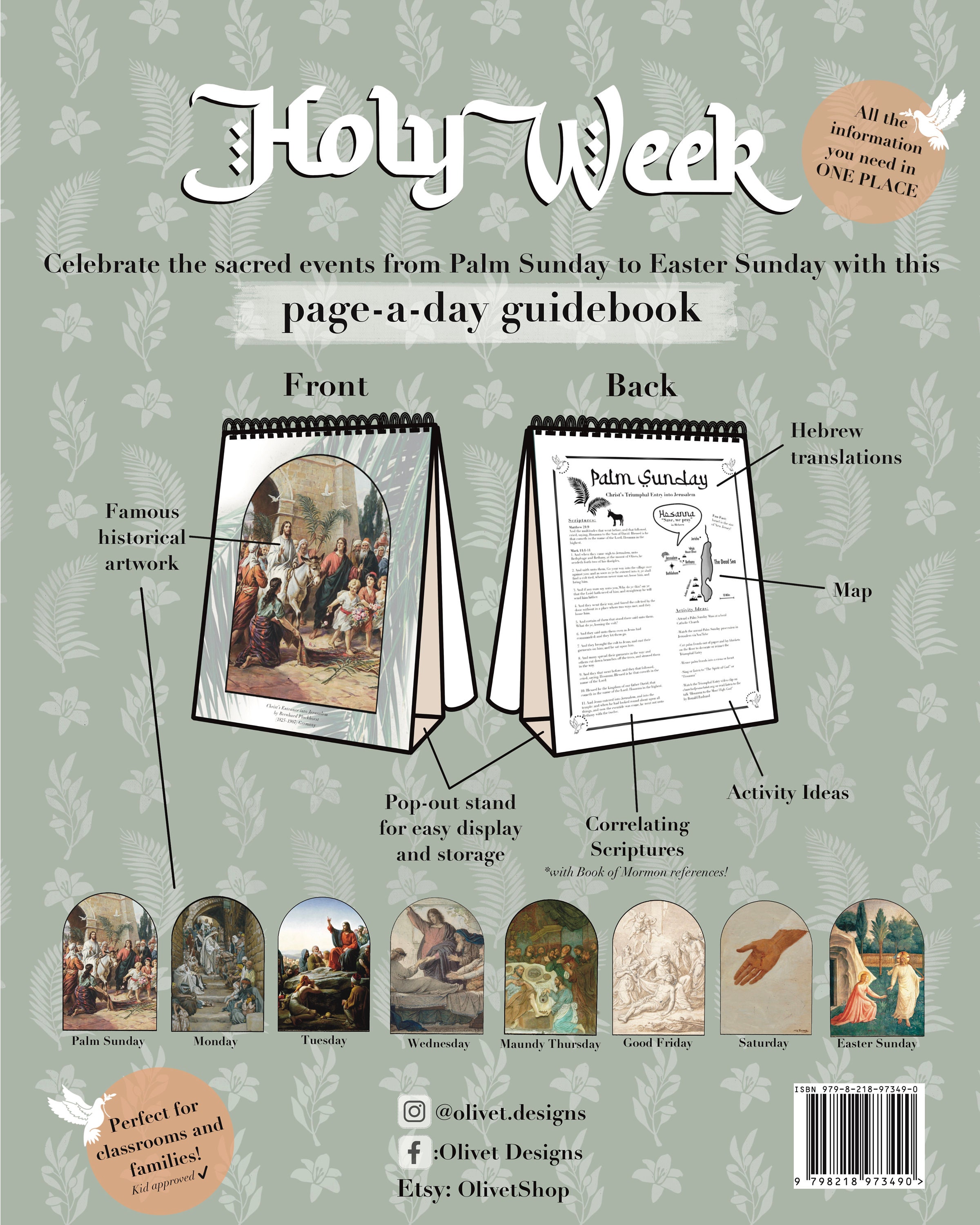 Holy Week Flip Book Guide Daily Palm Sunday to Easter Sunday Stand up ...