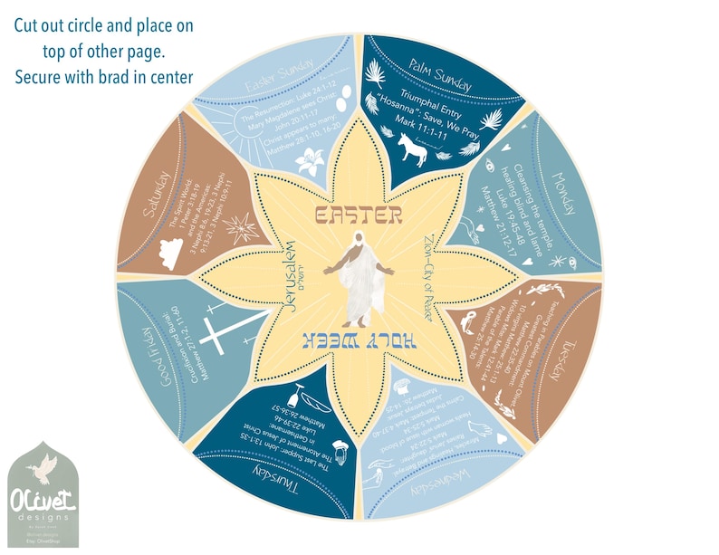 DIGITAL DOWNLOAD Holy Week Wheel (holy Week Easter Activity) Holy Land ...