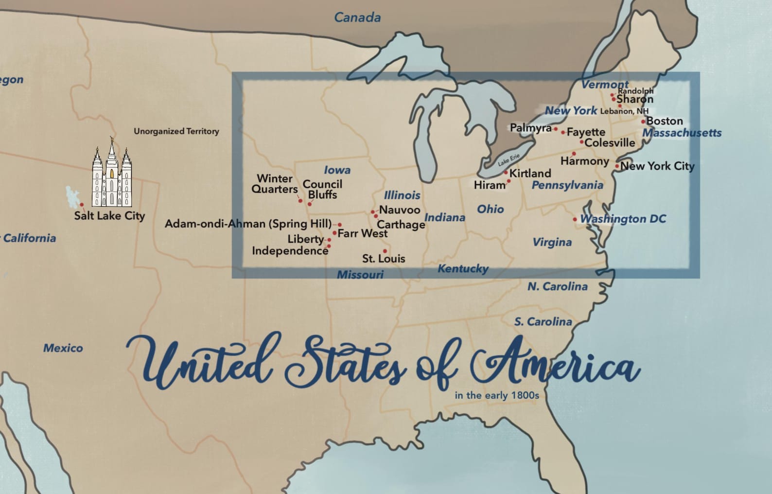 Doctrine and Covenants Map LDS 2025 Come, Follow Me Scripture Study D&C ...