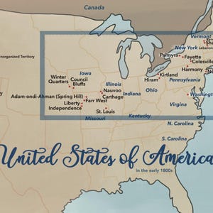 Doctrine and Covenants Map LDS 2025 Come, Follow Me Scripture Study D&C ...