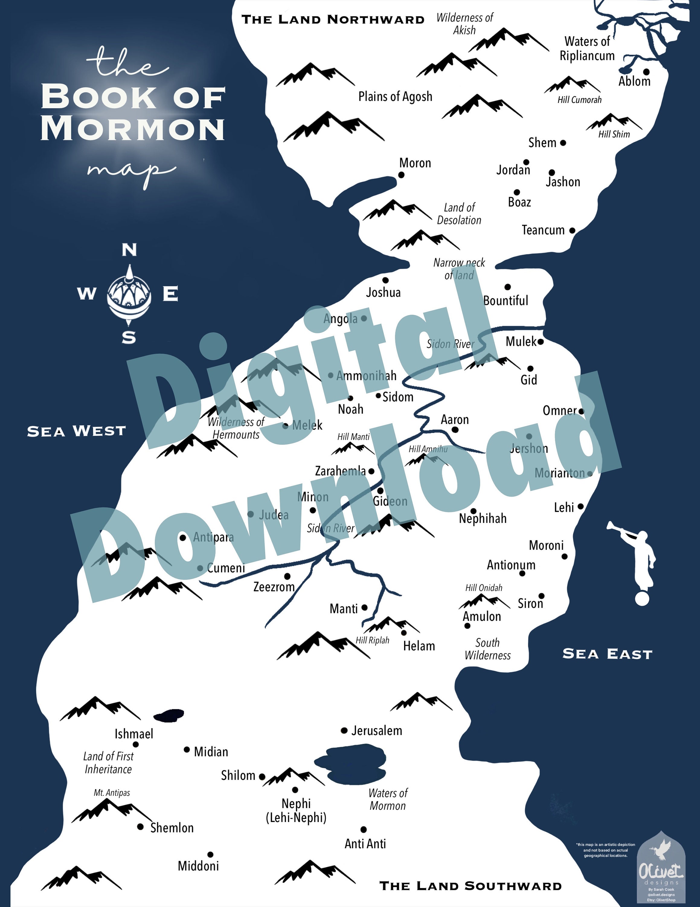 DIGITAL DOWNLOAD the Book of Mormon Map Study LDS Primary Scripture ...