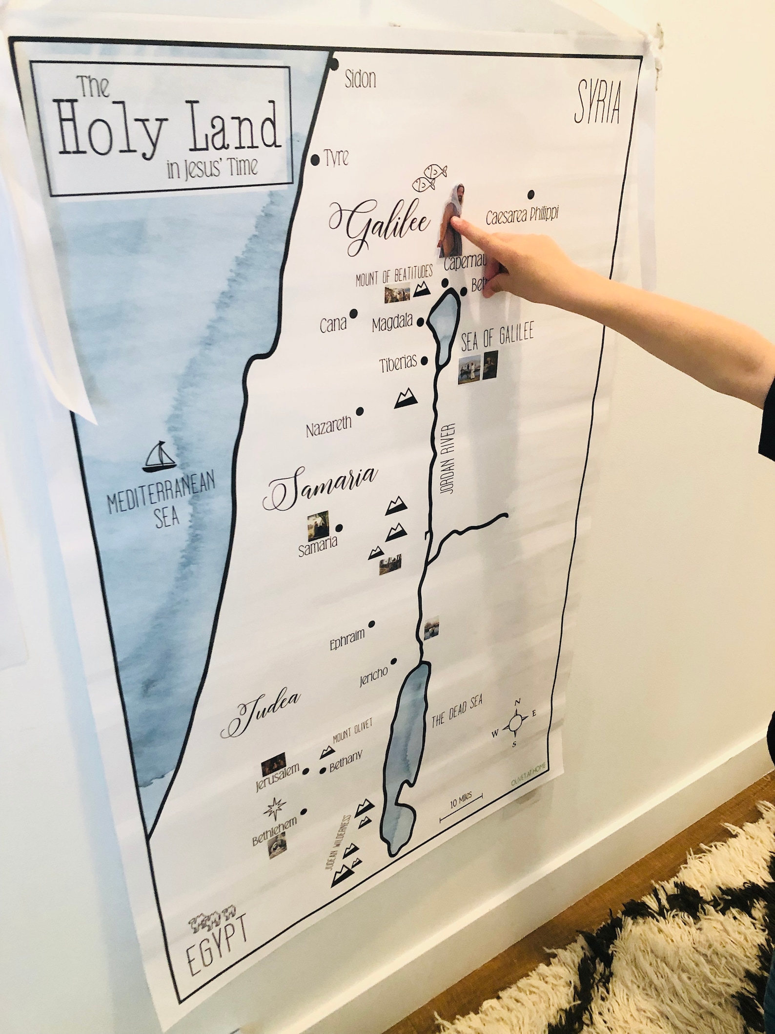 DIGITAL DOWNLOAD Map of Israel (the Holy Land in Jesus' Time) Holy Land ...