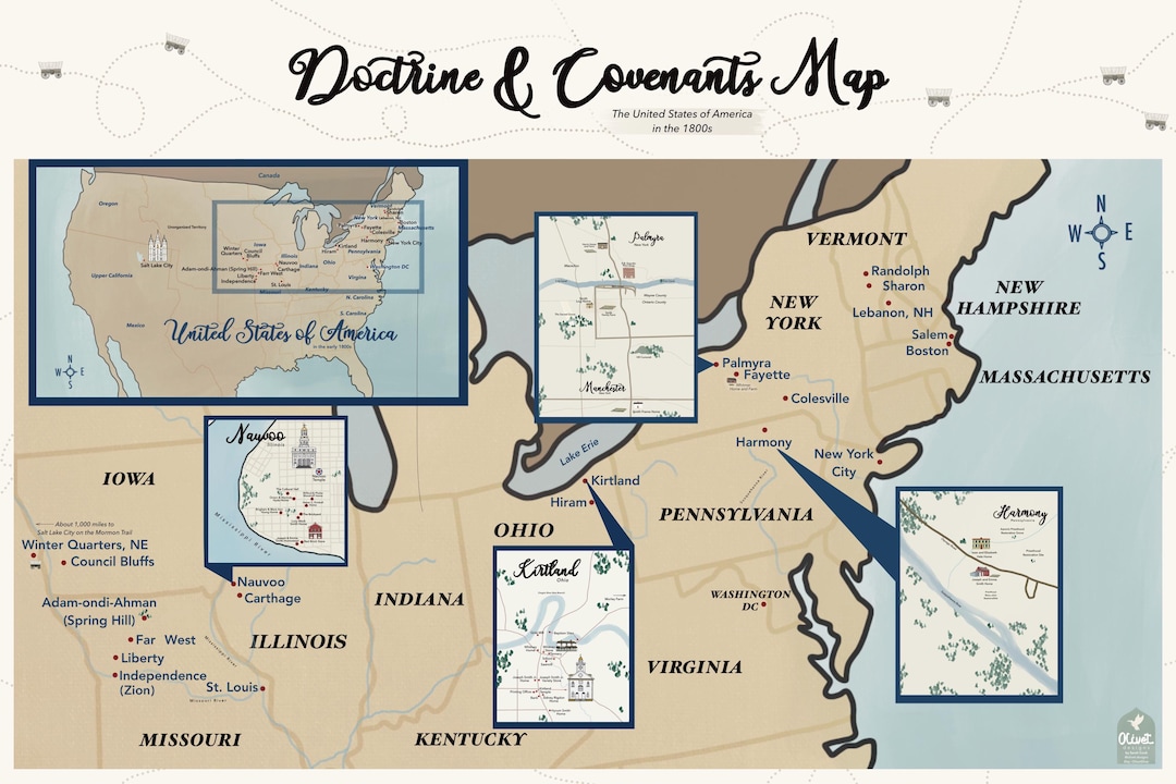 Doctrine and Covenants Map LDS 2025 Come, Follow Me Scripture Study D&C ...