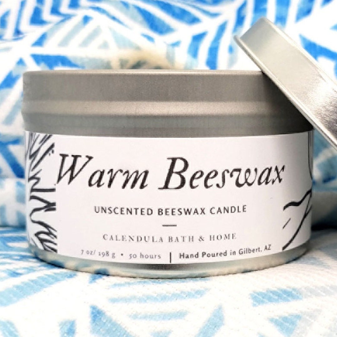 Warm Beeswax Unscented Beeswax Container Candle | Travel Tin - Etsy