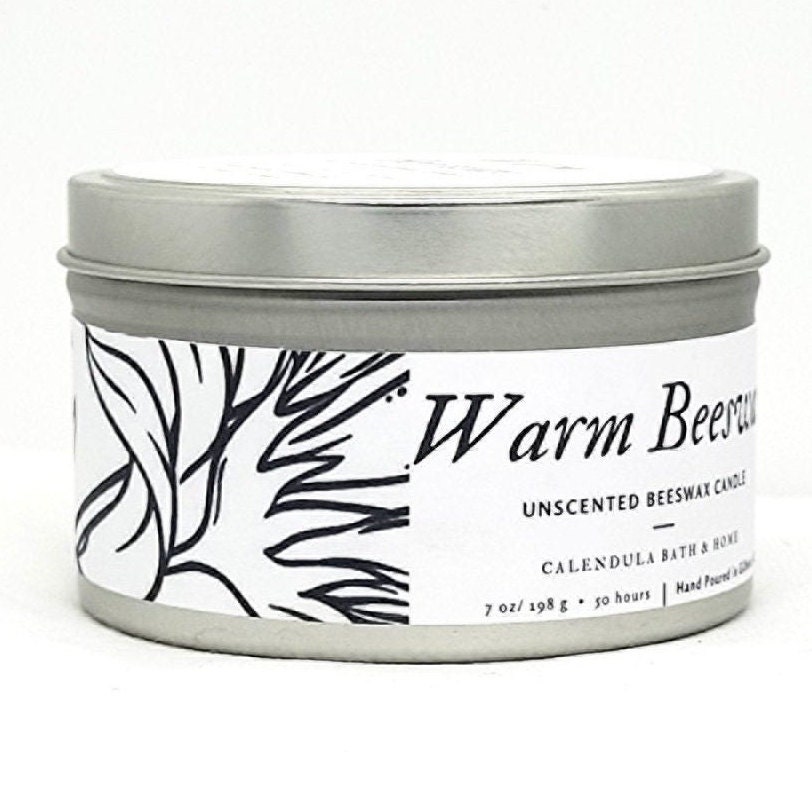 Warm Beeswax Unscented Beeswax Container Candle | Travel Tin - Etsy
