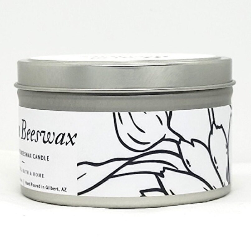 Warm Beeswax Unscented Beeswax Container Candle | Travel Tin - Etsy