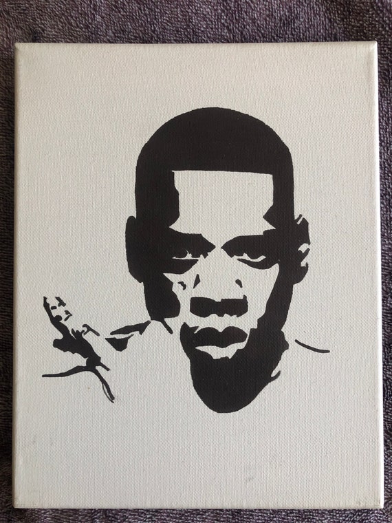 Jay-z Hand-drawn Silhouette on Canvas - Etsy