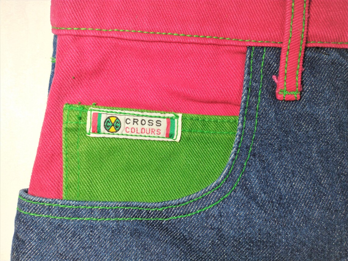 Vintage Cross Colours Jeans 90s Denim Vintage Multicolor Hip | Etsy