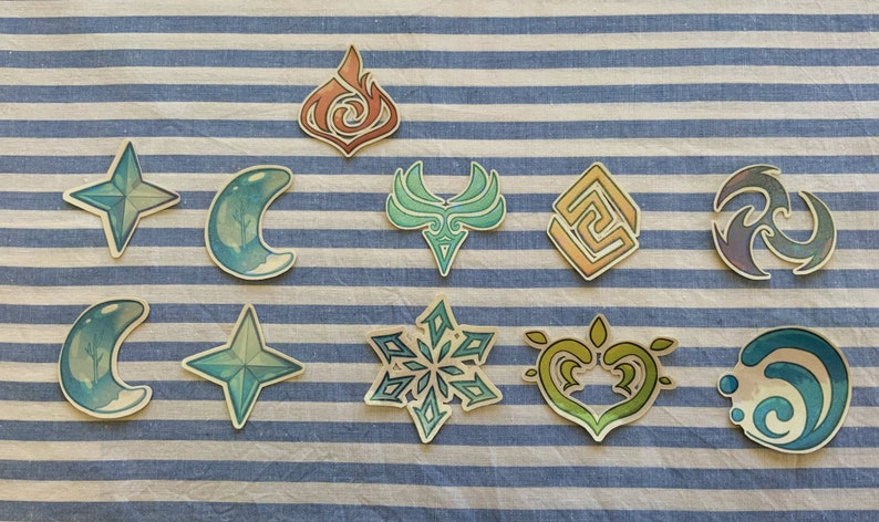 Genshin Impact Elements Sticker Pack - Etsy