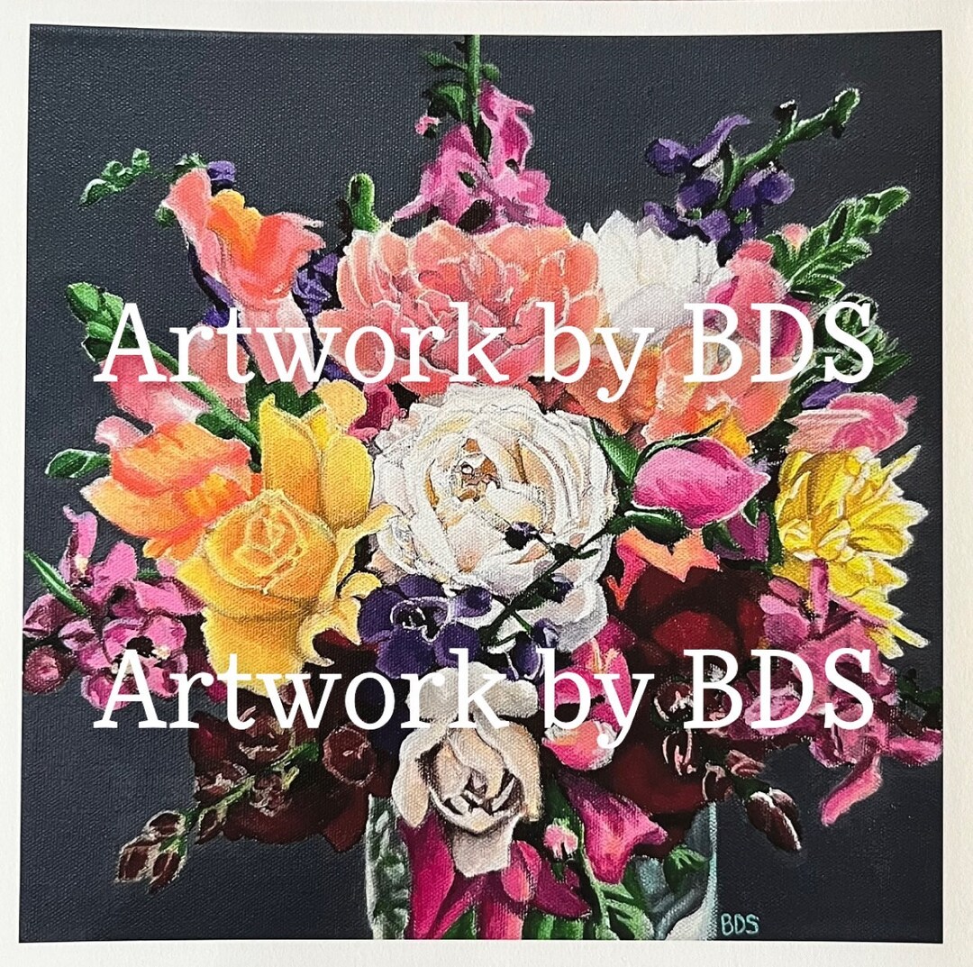 Flower Bouquet: 8x8 Print - Etsy