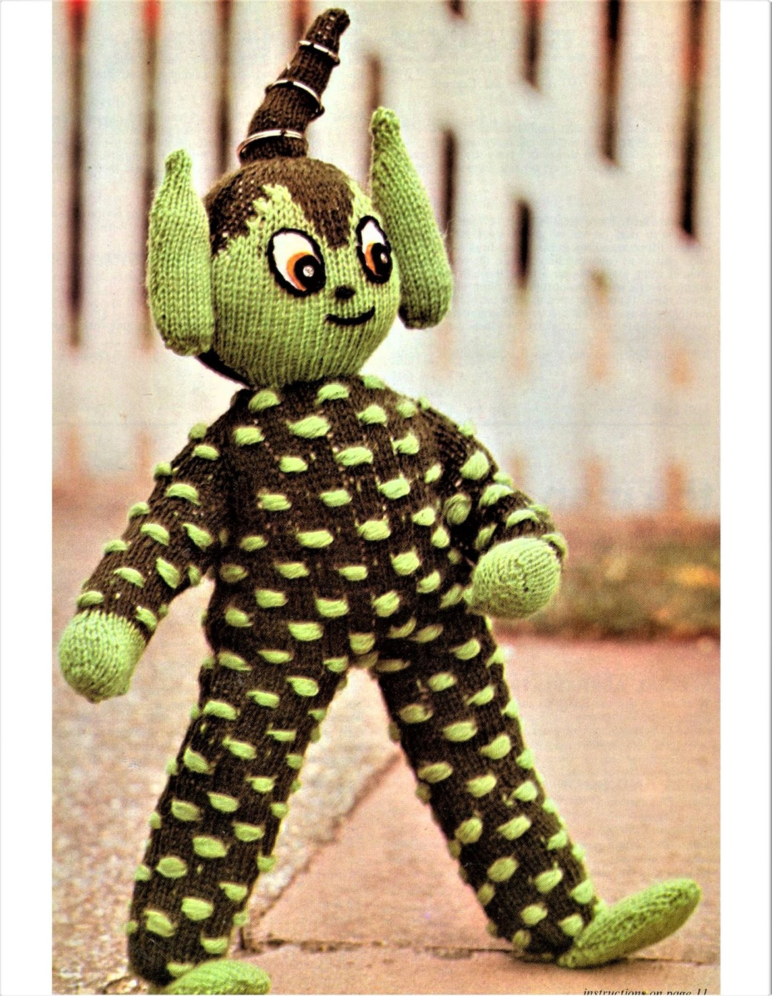 Soft Toy Knitting Pattern, Alien Man From Mars, Double Knitting Yarn ...