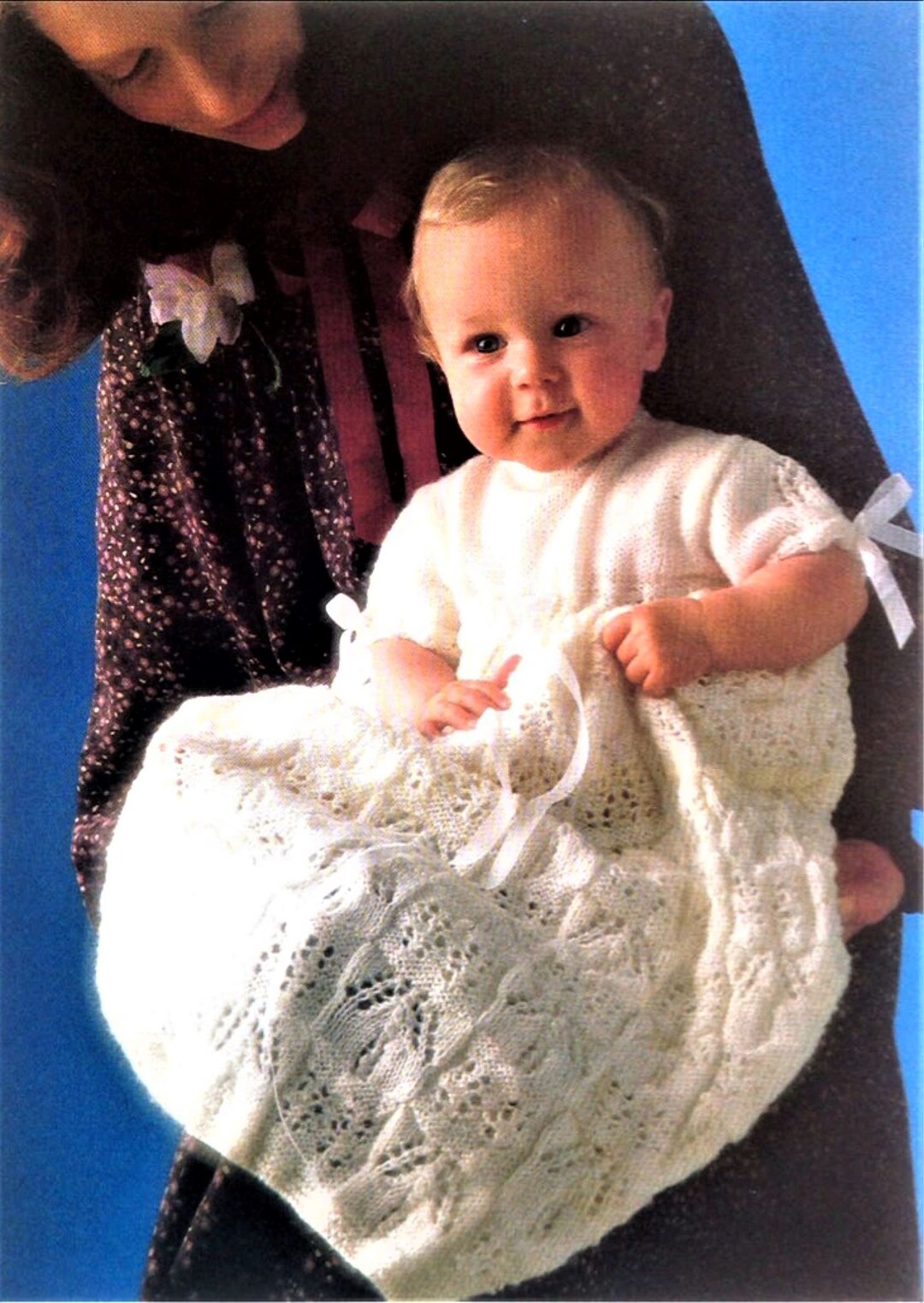 Baby Knitting Pattern, Christening Robe, Size 20 Inch Chest, 3ply Yarn ...