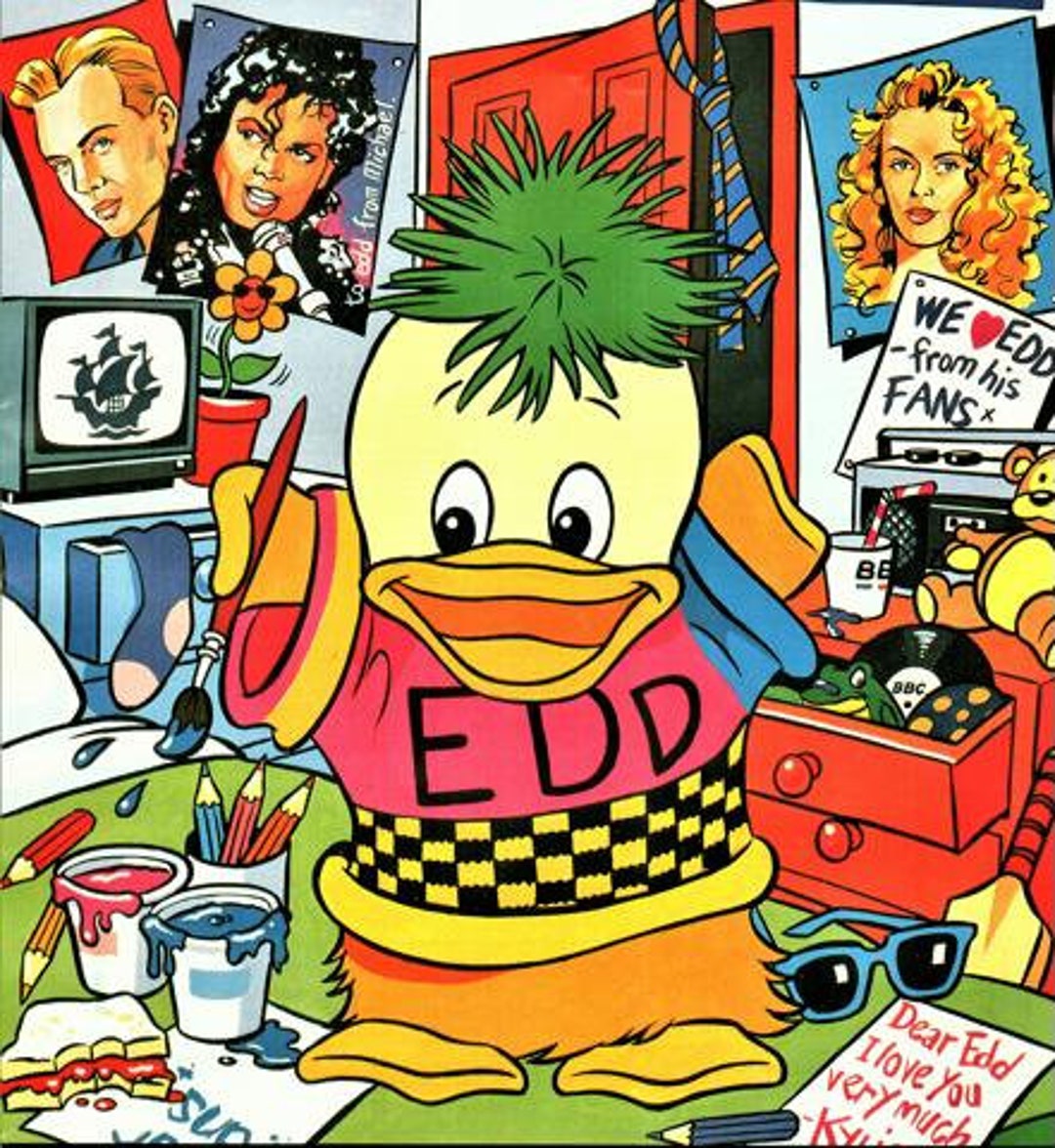 Intarsia Knitting Pattern, Ed the Duck, Size 24 to 44 Inch Chest ...